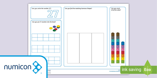 All About Number 27 Activity Mat with Numicon Shapes